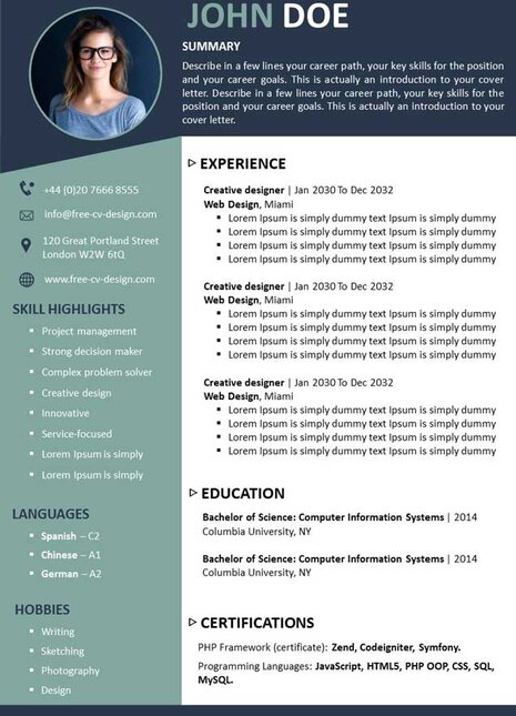 20 Modern CV/Resume Templates Ready To Download For Free